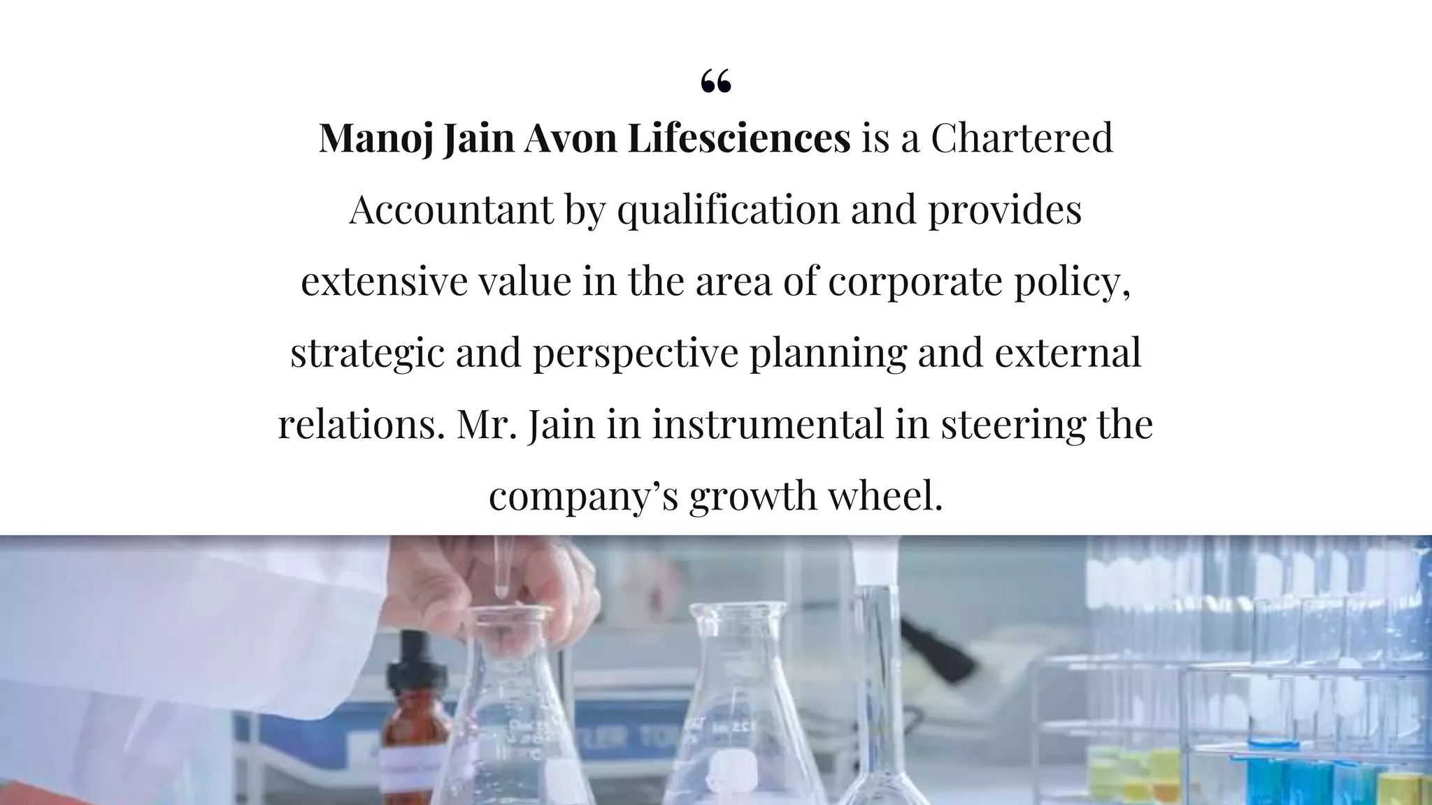 About manoj jain avon lifesciences | PPTX