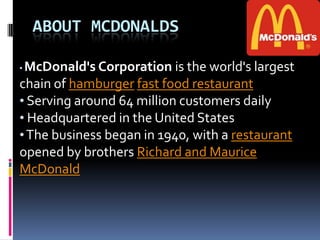 About mc donalds revised | PPTX