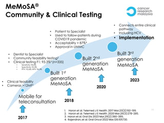 MeMoSA® Mobile technology for screening and follow up of OPMD and oral ...