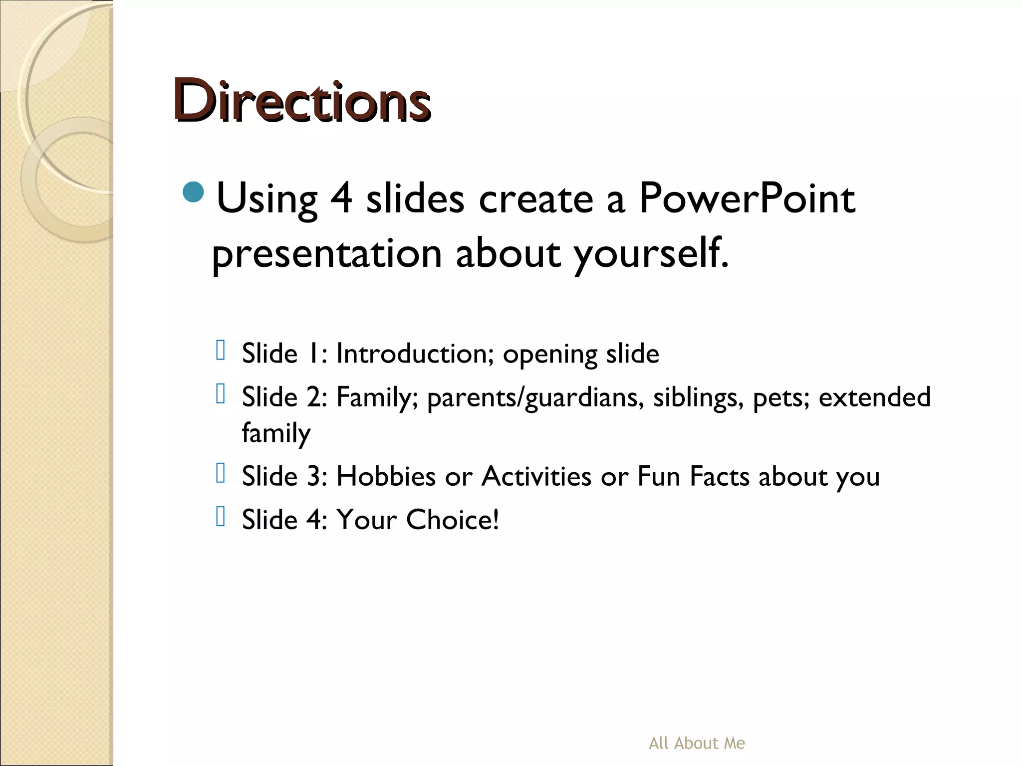 About me presentation | PPT