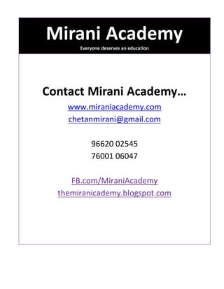 About Mirani Academy | PDF