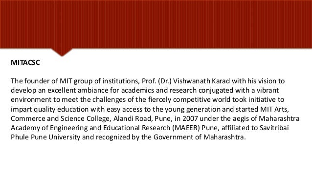 About MIT ACSC - Institute of Arts, Commerce and Science | PPT