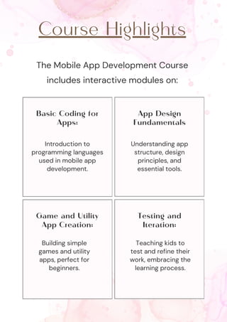 About Mobile App Development Course for Kids | PDF