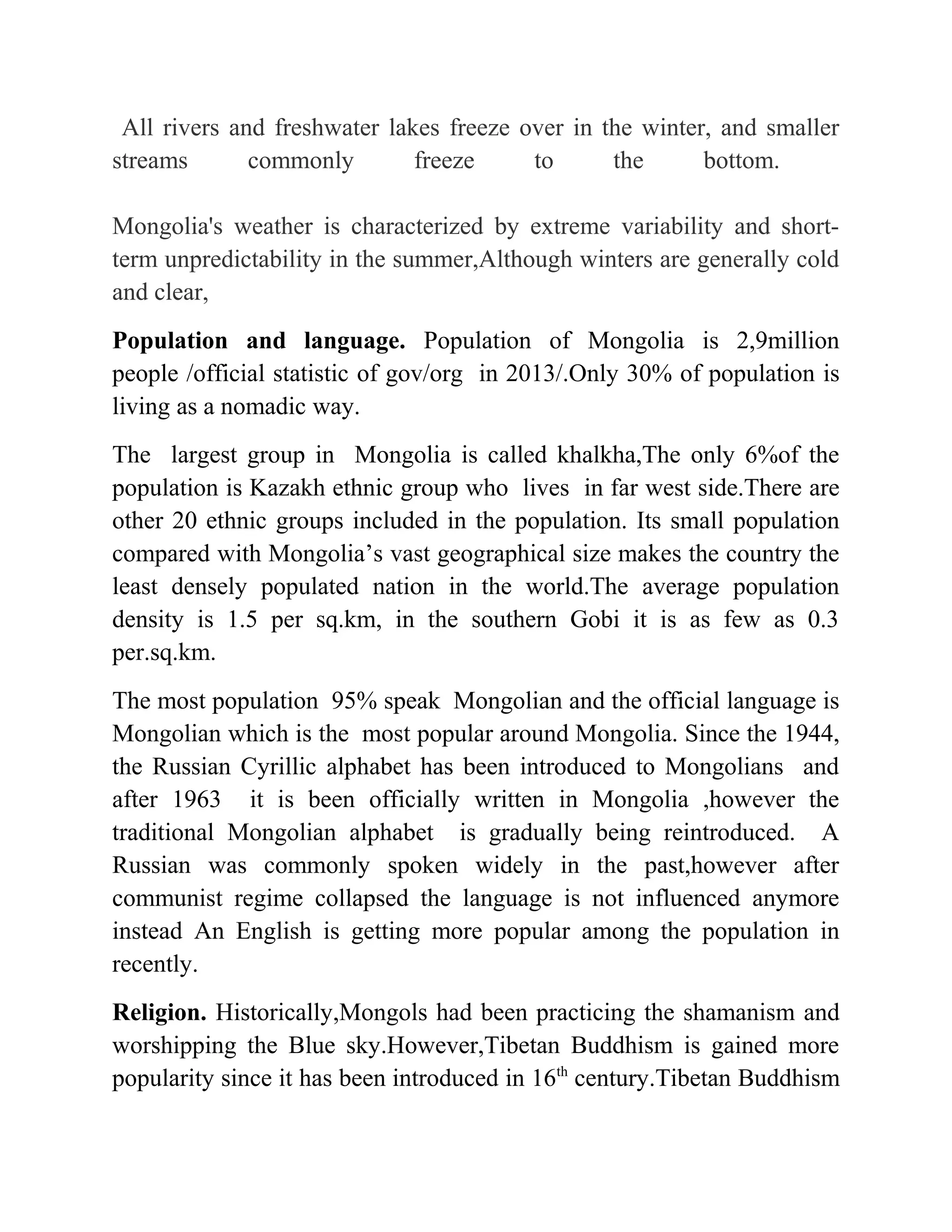 About mongolia | DOC