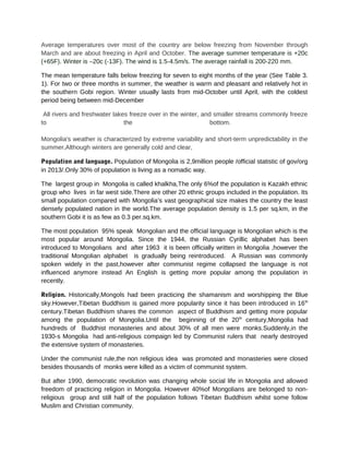 About mongolia 1 complete | PDF