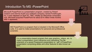 About MS Power Point.pptx | Desktop Publishing | Computer Software and ...