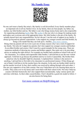 About My Family Essay | PDF