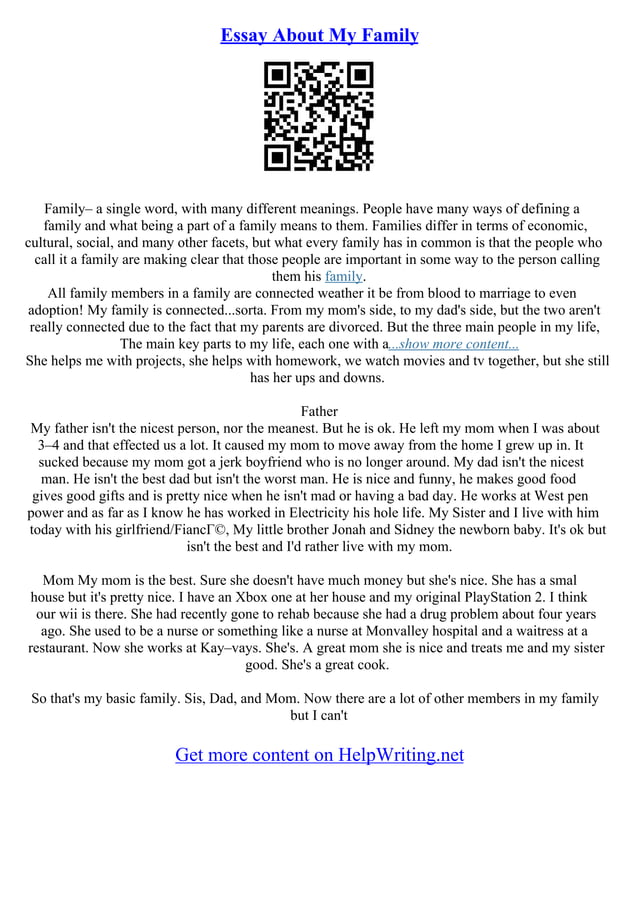 About My Family Essay | PDF