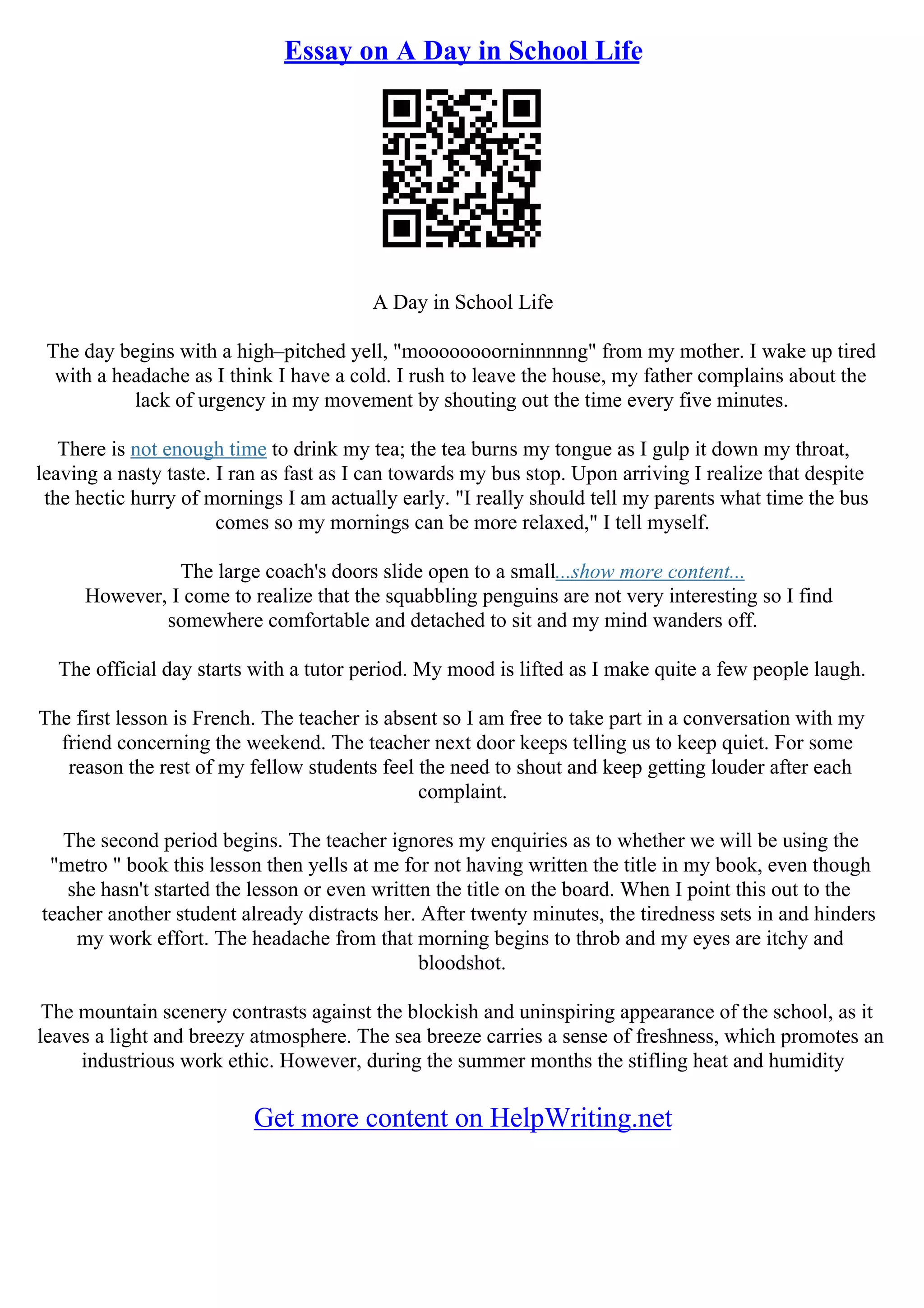 About My School Essay | PDF
