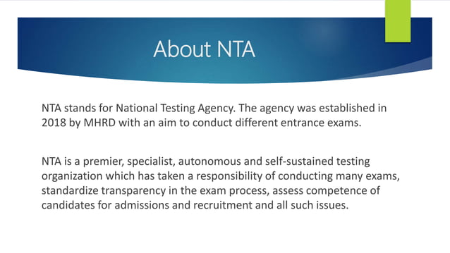 Details about the National testing Agency | PPTX | Standardized Testing ...