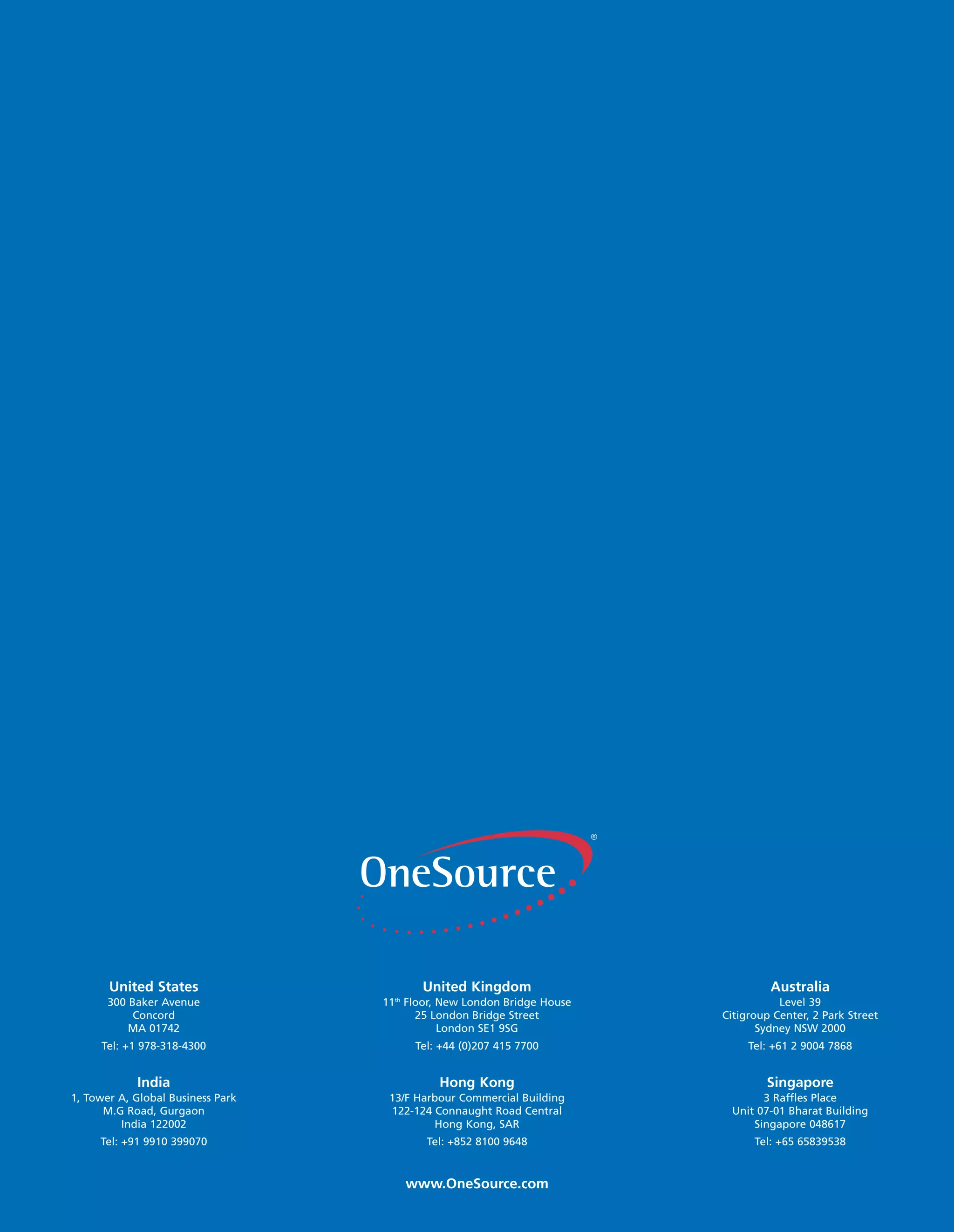 About One Source | PDF