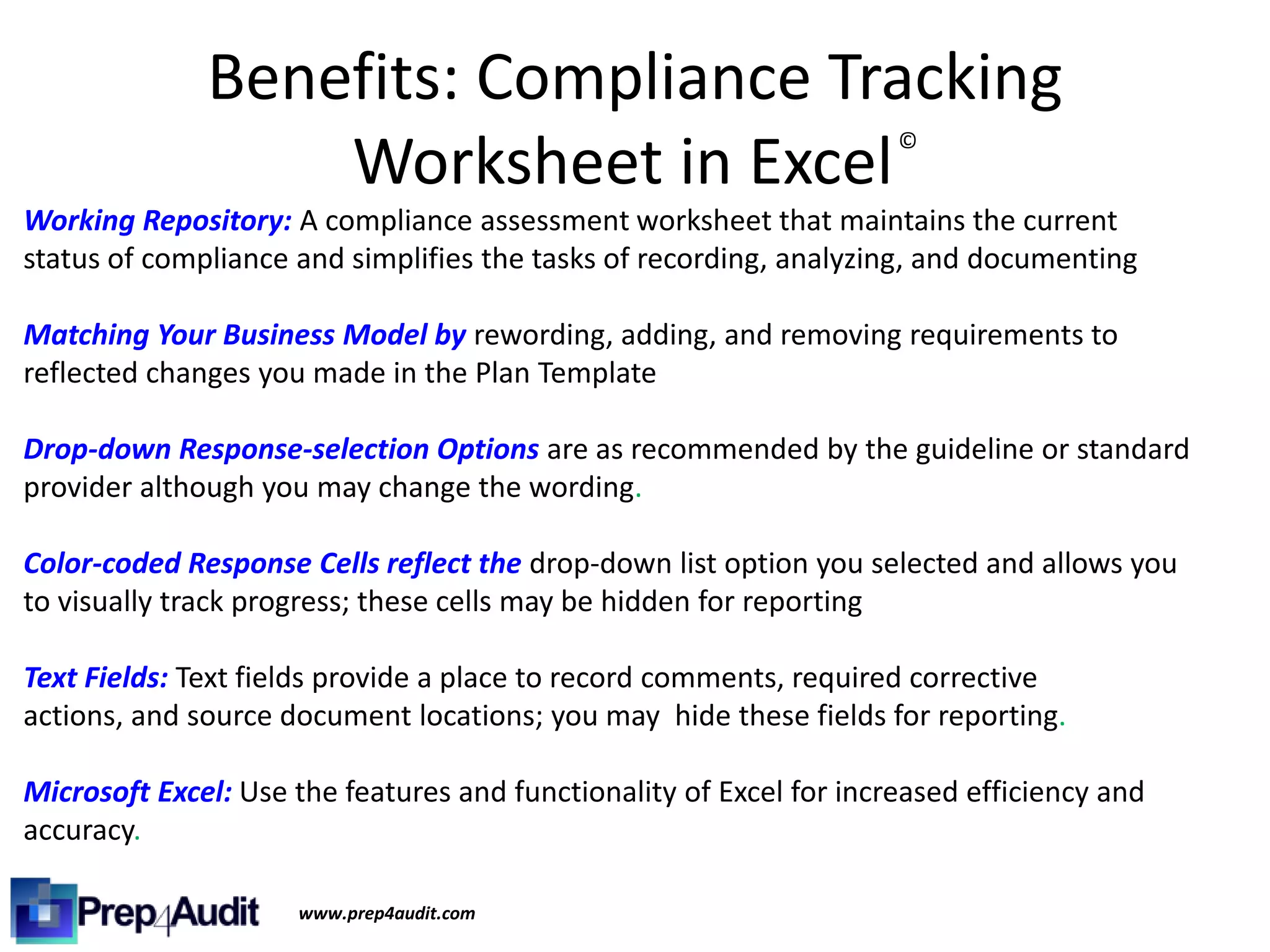 Our Compliance Plan Templates and Tracking Worksheets | PDF