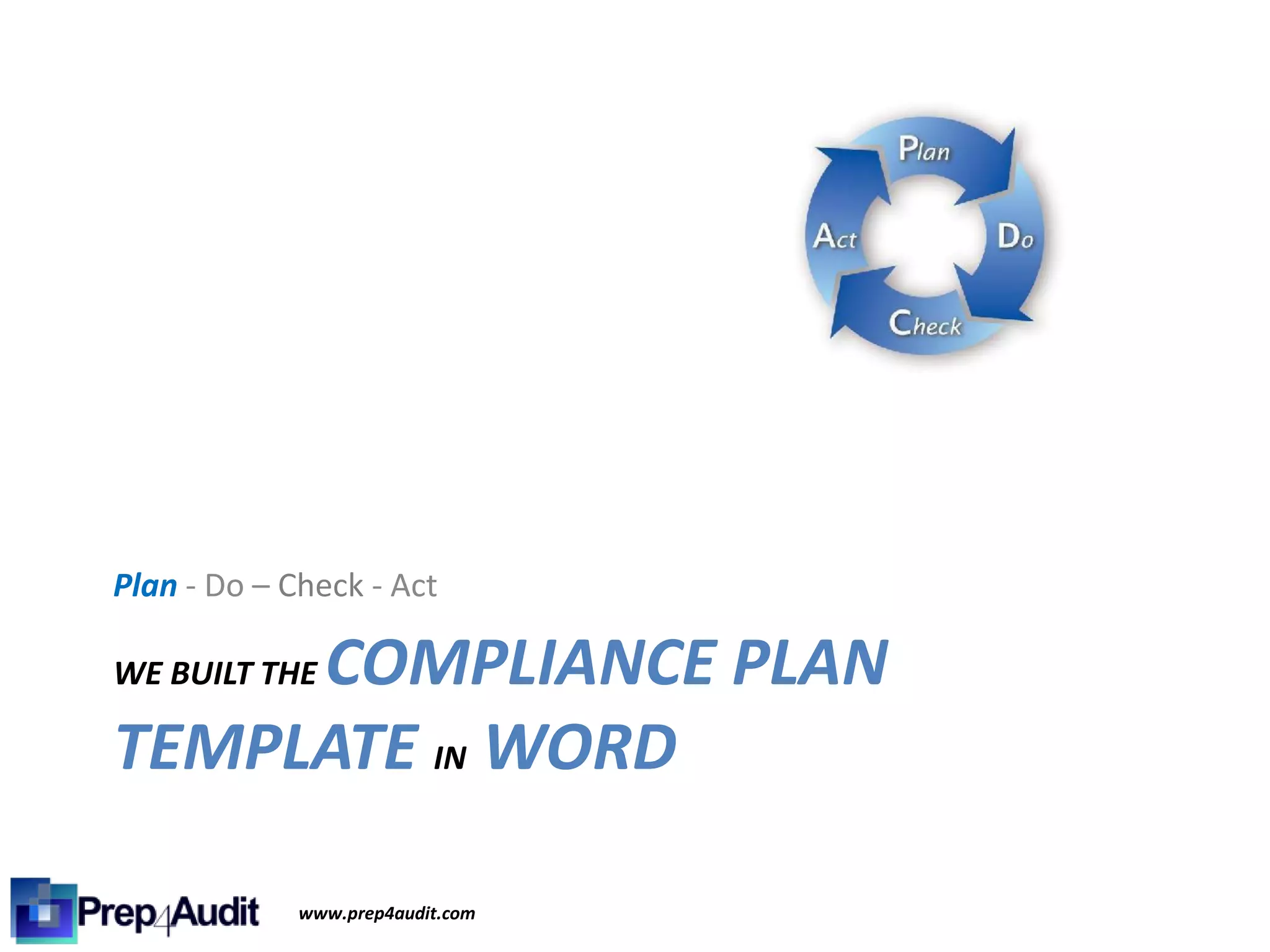 Our Compliance Plan Templates and Tracking Worksheets | PDF