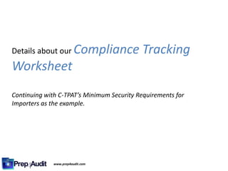 Our Compliance Plan Templates and Tracking Worksheets | PPT