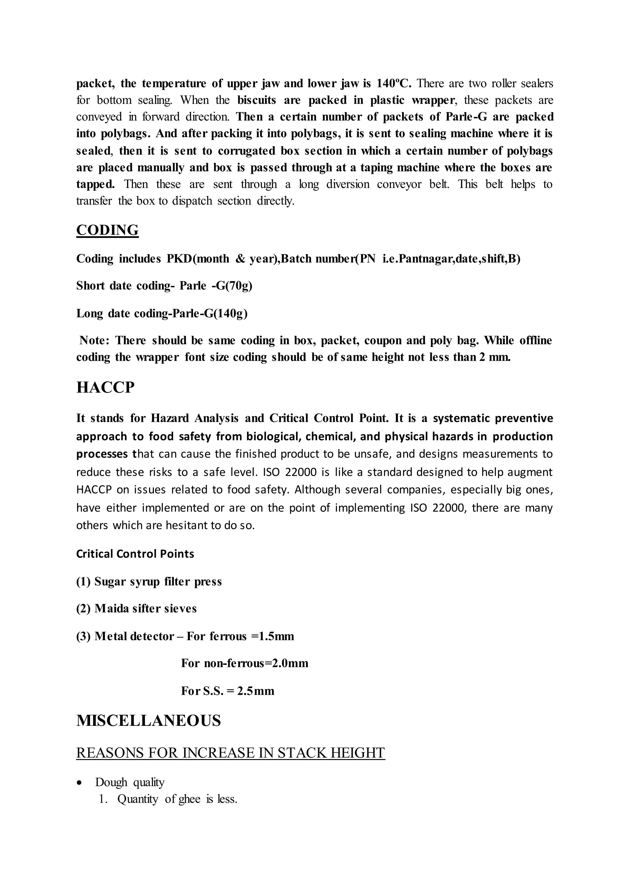 Parle G manufacturing | DOCX