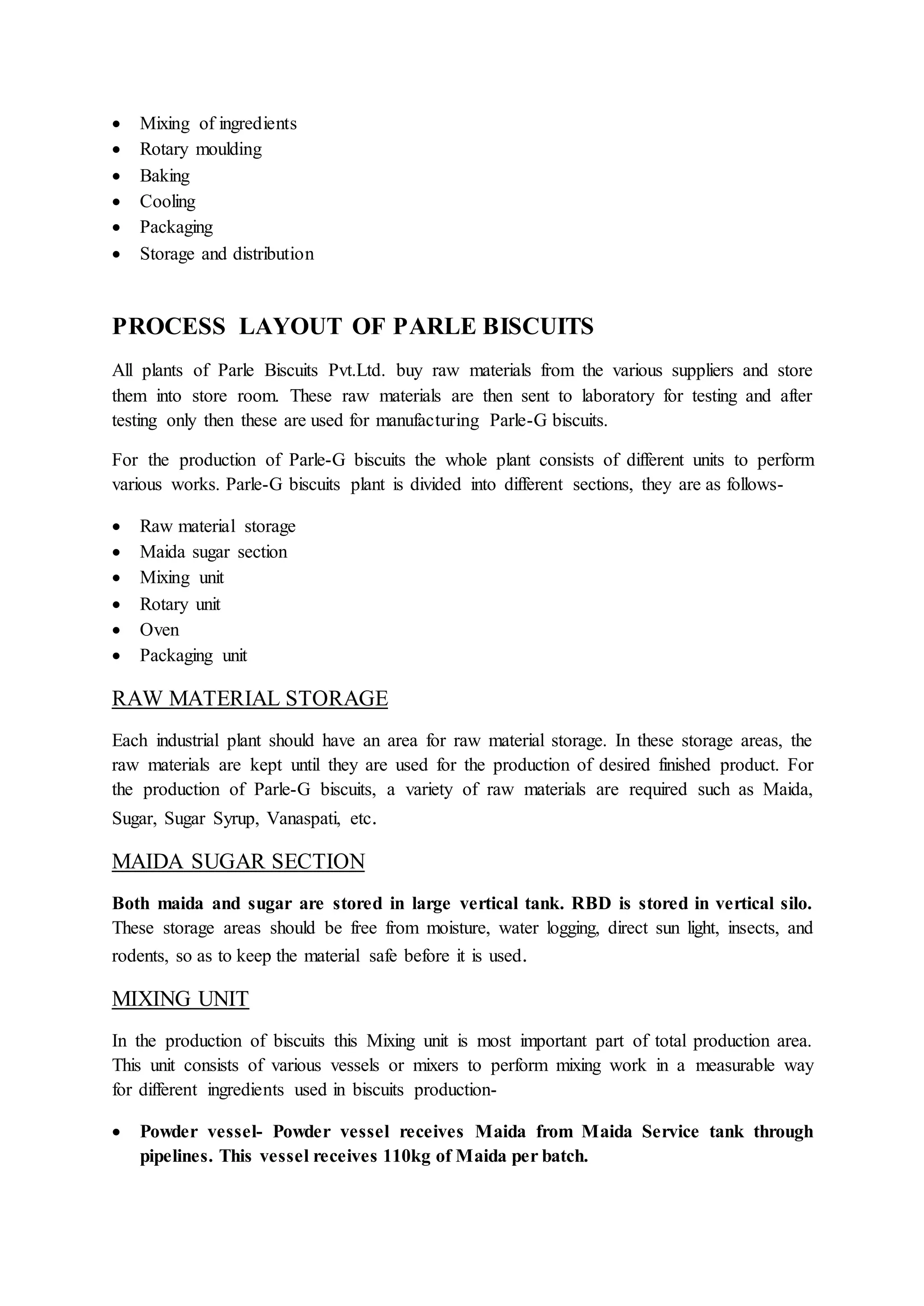 Parle G manufacturing | DOCX