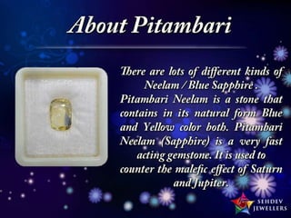 About Pitambari Sapphire With Benefits | PPTX