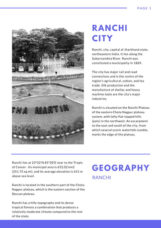 About Ranchi City | PDF