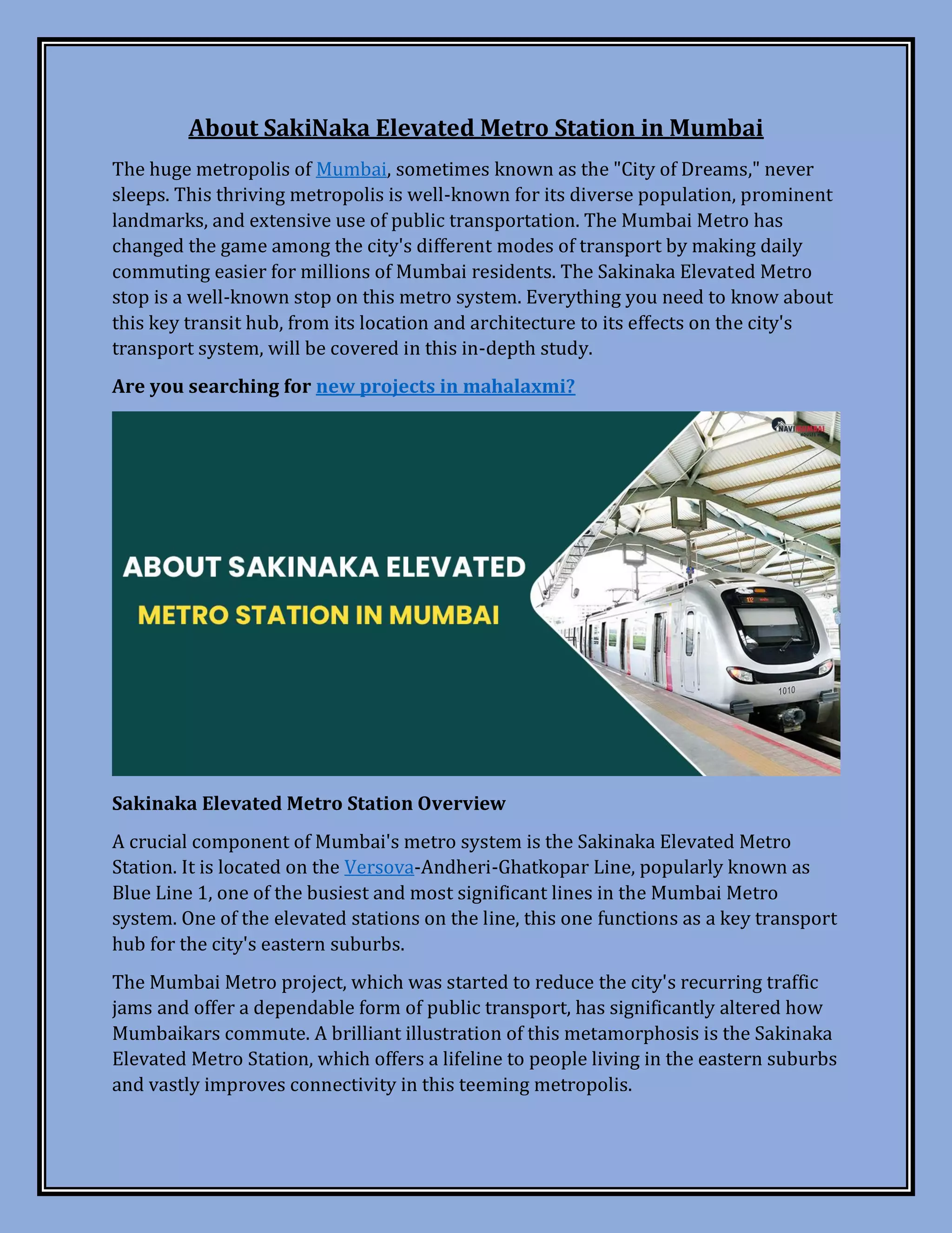 About SakiNaka Elevated Metro Station in Mumbai.pdf