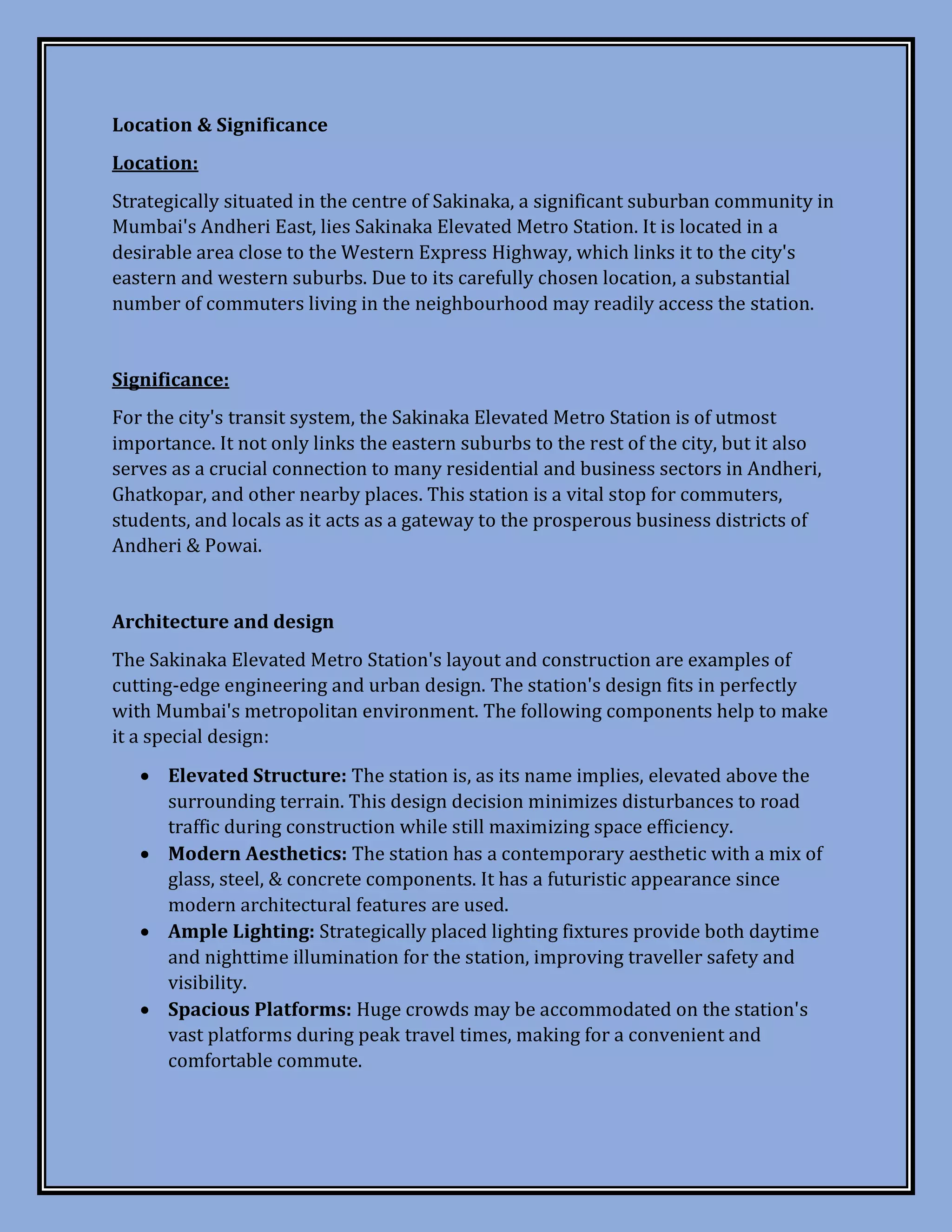 About SakiNaka Elevated Metro Station in Mumbai.pdf