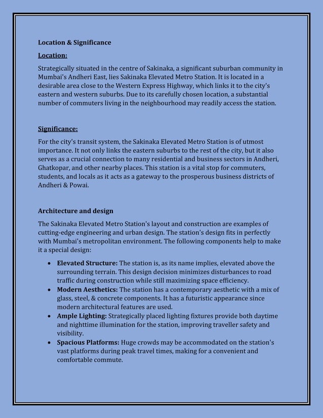 About SakiNaka Elevated Metro Station in Mumbai.pdf