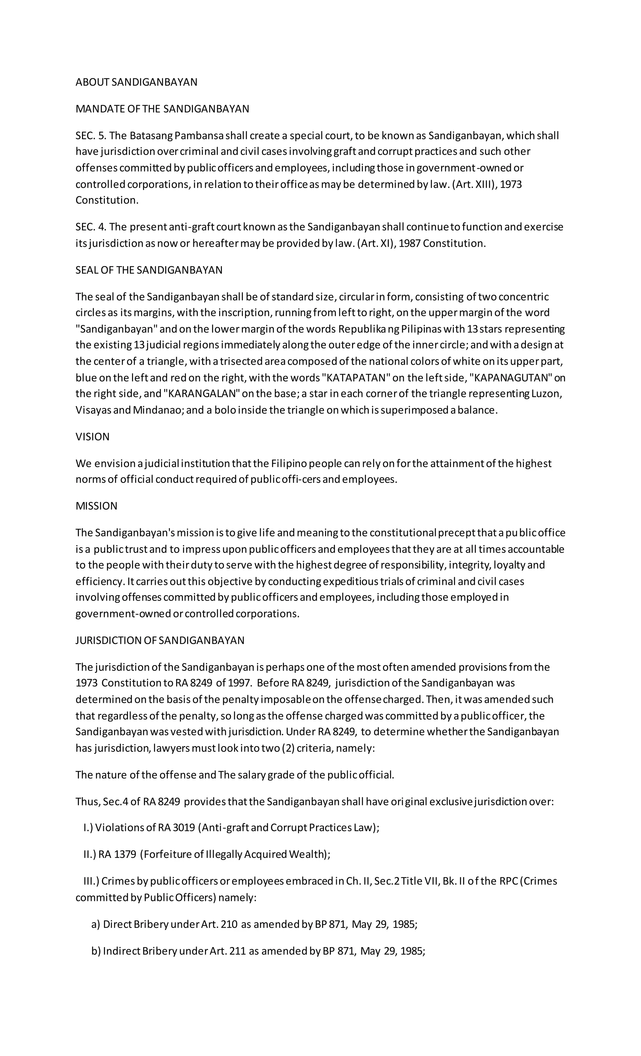 About sandiganbayan | DOCX