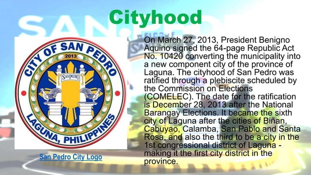 About San Pedro City and Barangay Landayan.pptx | South America Travel ...