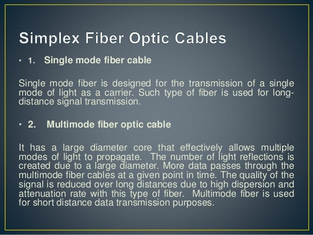 About Simplex, Half Duplex and Full Duplex Fiber Optic Cables