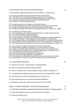 Social TV: How Facebook, Twitter and connected television transform global TV advertising, pay ...