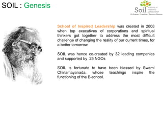 About SOIL - One Year MBA College | PPTX