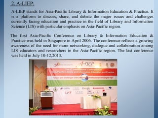 About some major& prominent international & South Asian conferences on ...