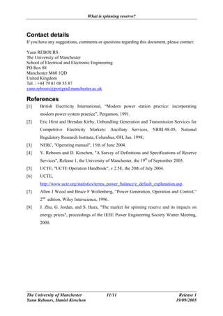 About spinning reserve | PDF