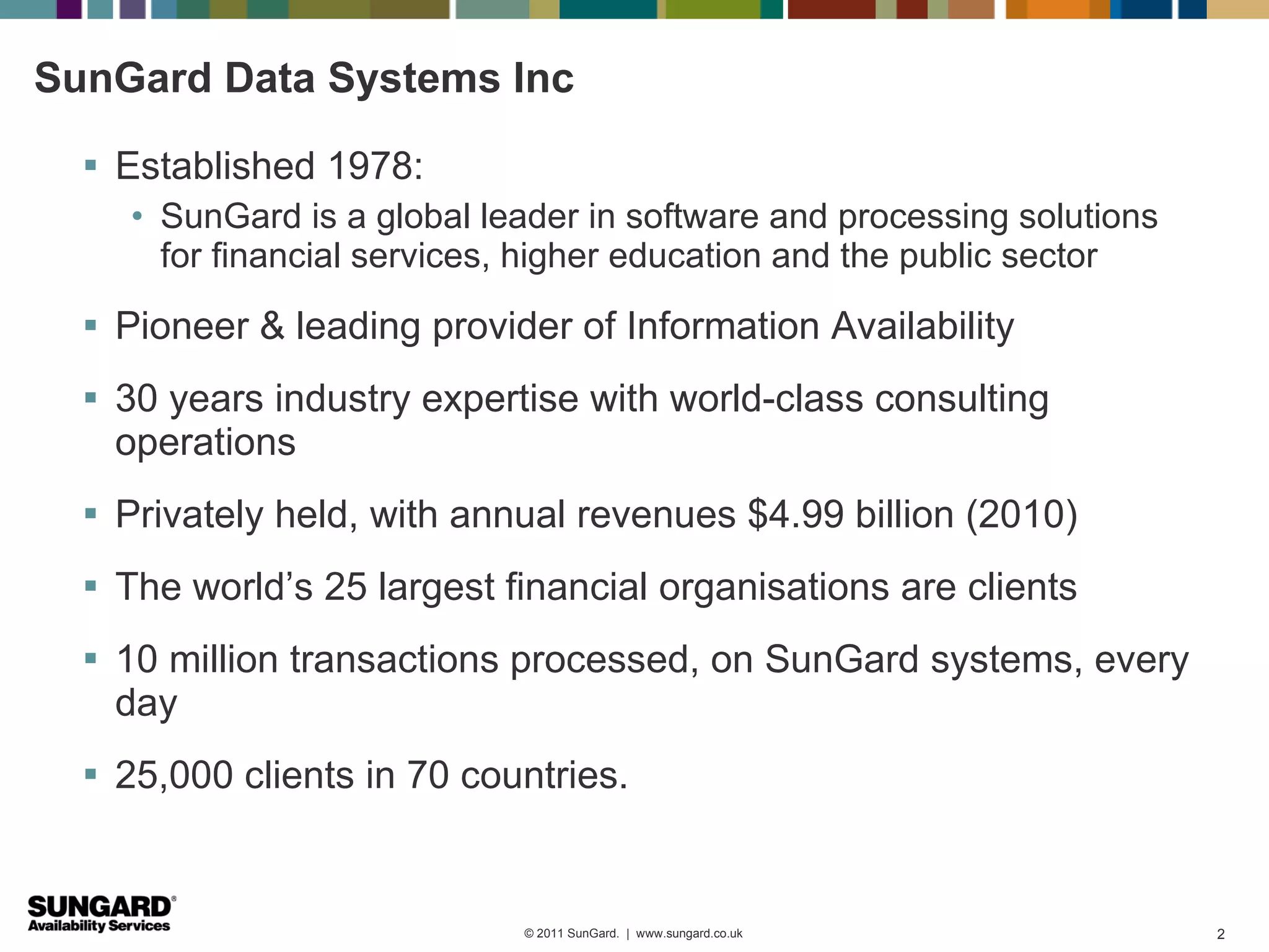 About SunGard Availability Services | PPT
