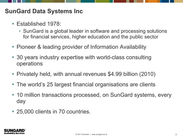 About SunGard Availability Services | PPT