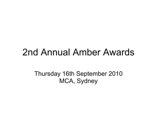 About The 2010 Amber Awards | PDF | Business | Business and Finance