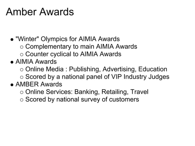 About The 2010 Amber Awards | PDF | Business | Business and Finance