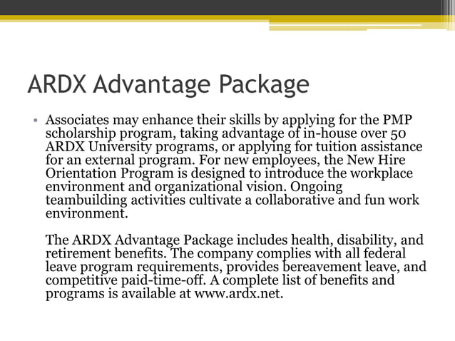 About the ARDX Advantage Package | PPT