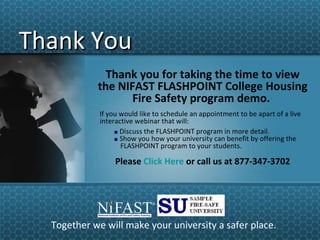About the flashpoint college fire safety program (short demo) | PPT