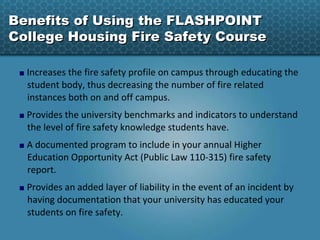 About the flashpoint college fire safety program (short demo) | PPT