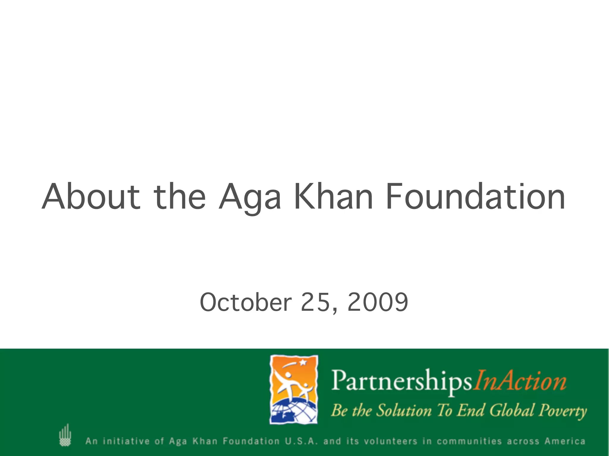About the Aga Khan Foundation | KEY