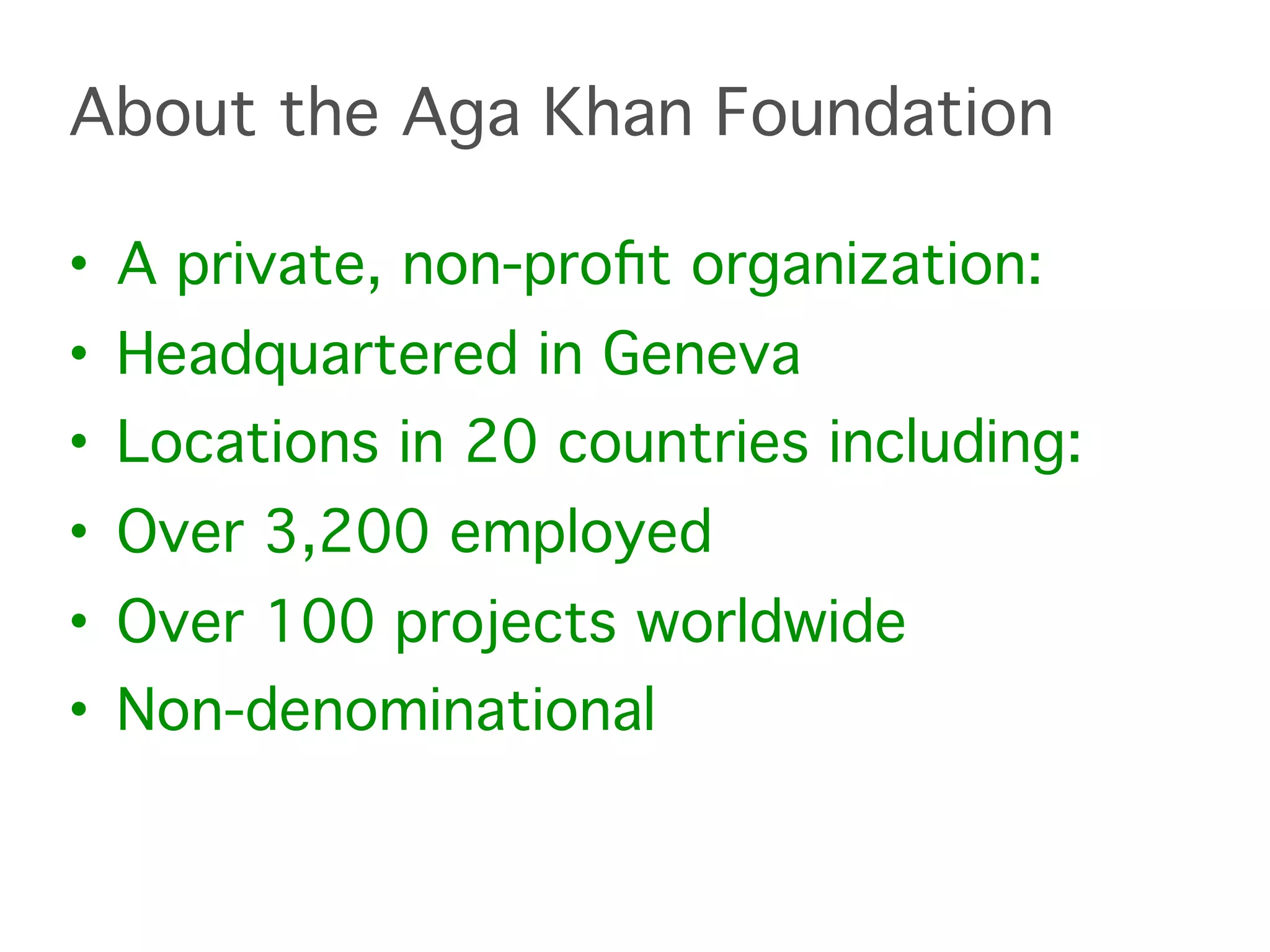 About the Aga Khan Foundation | KEY