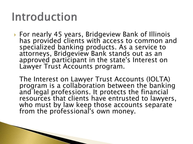 About the IOLTA Account | PPT