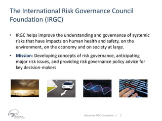 About the IRGC Foundation | PDF