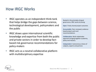 About the IRGC Foundation | PDF