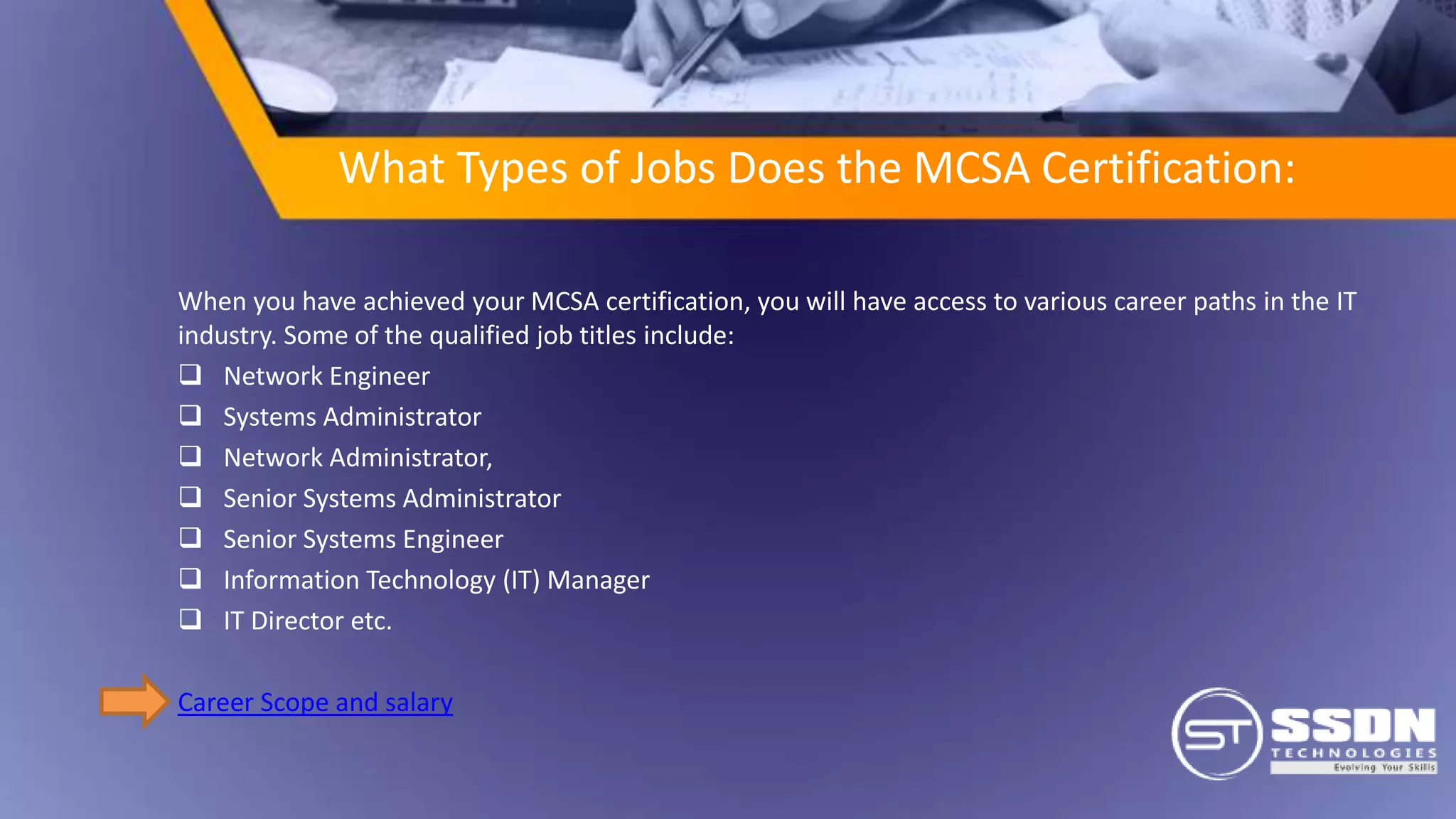 About the MCSA Certification Training | PPTX
