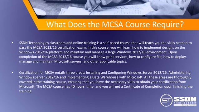 About the MCSA Certification Training | PPTX