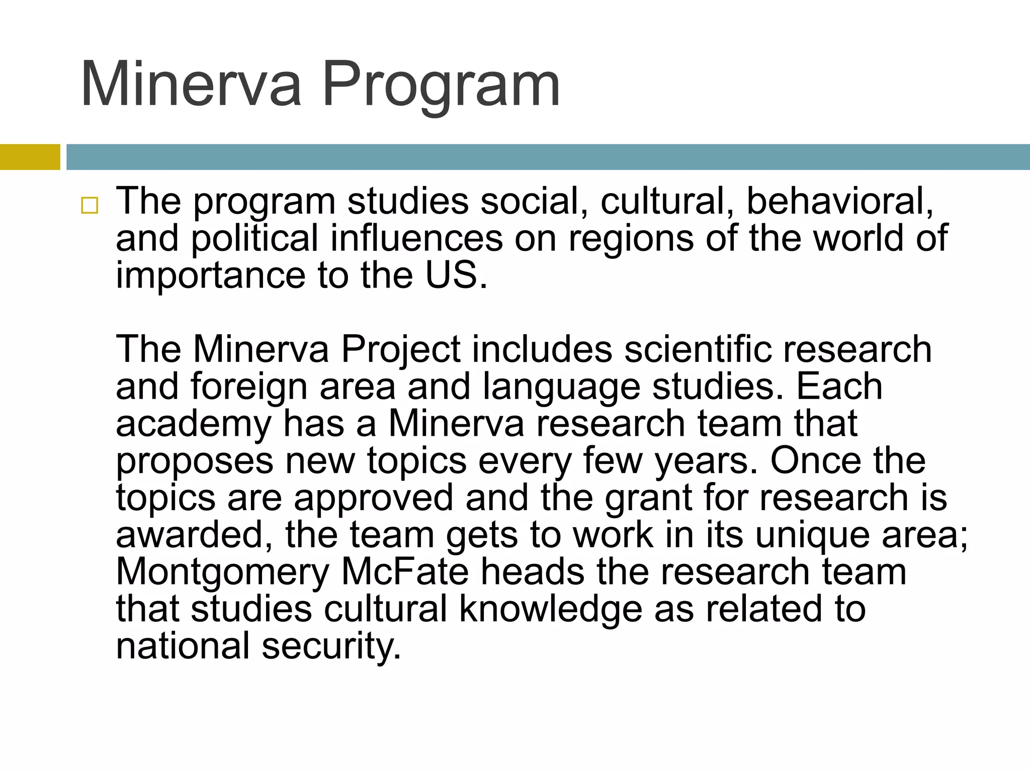 About the Minerva Program | PPTX