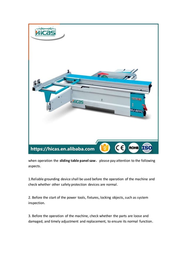 About the sliding table panel saw safety procedures | DOCX ...