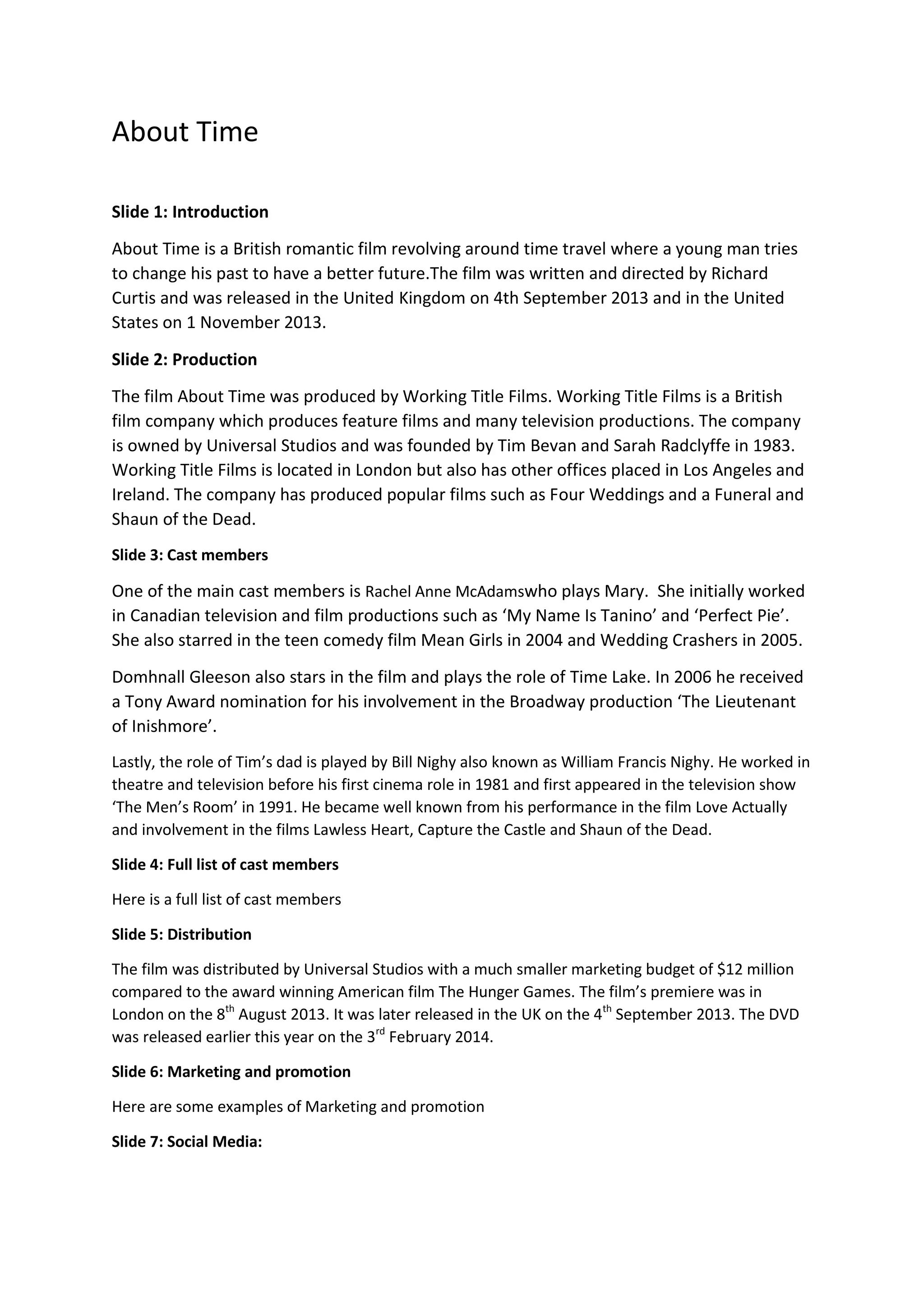 About Time Information | DOCX