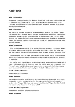 About Time Information | DOCX